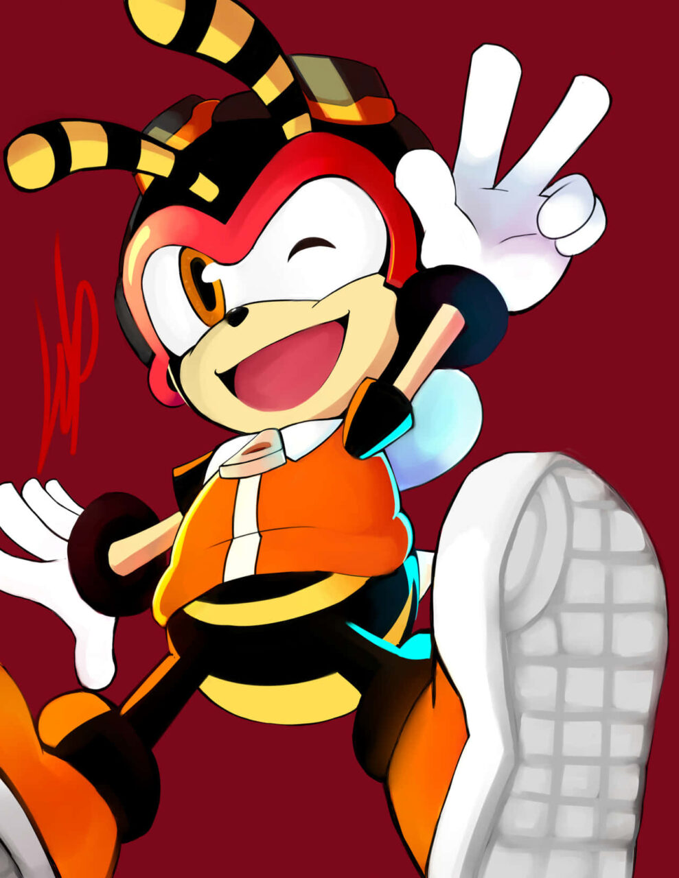 Charmy Bee Sonic Character Red Background Wallpaper | FREE Download ...