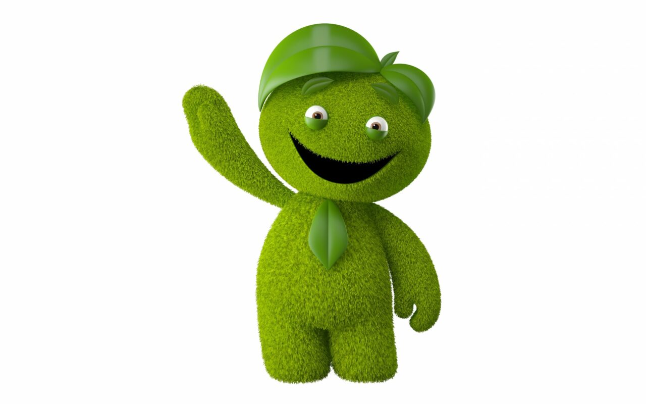 Cheerful Green Monster Design Wallpaper | Background FREE Download ...