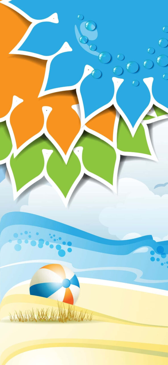Cheerful Beach Ball Under Bright Summer Skies Wallpaper | Background ...