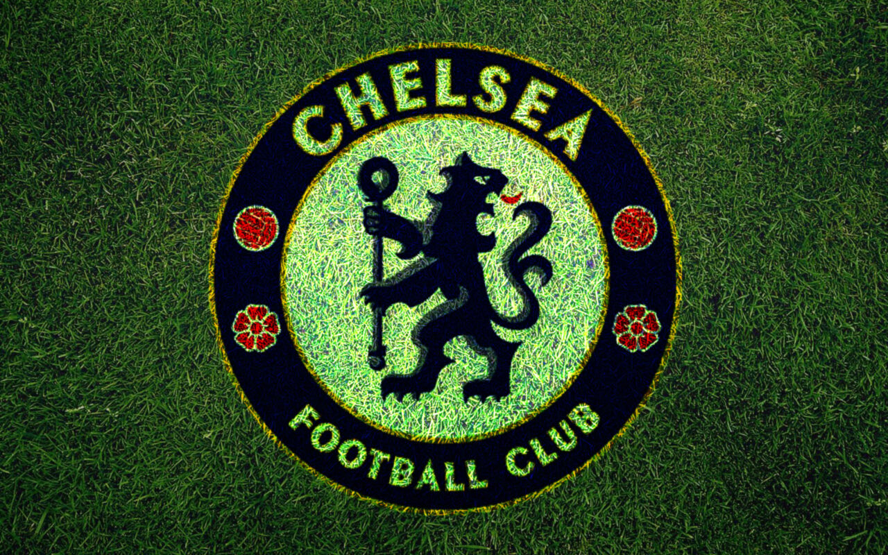 Chelsea FC Logo on Lush Grass Background Wallpaper | FREE Download ...