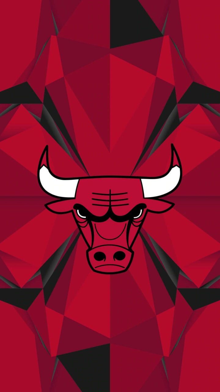Fierce Bulls Logo on Red and Black Polygon Background Wallpaper | FREE ...