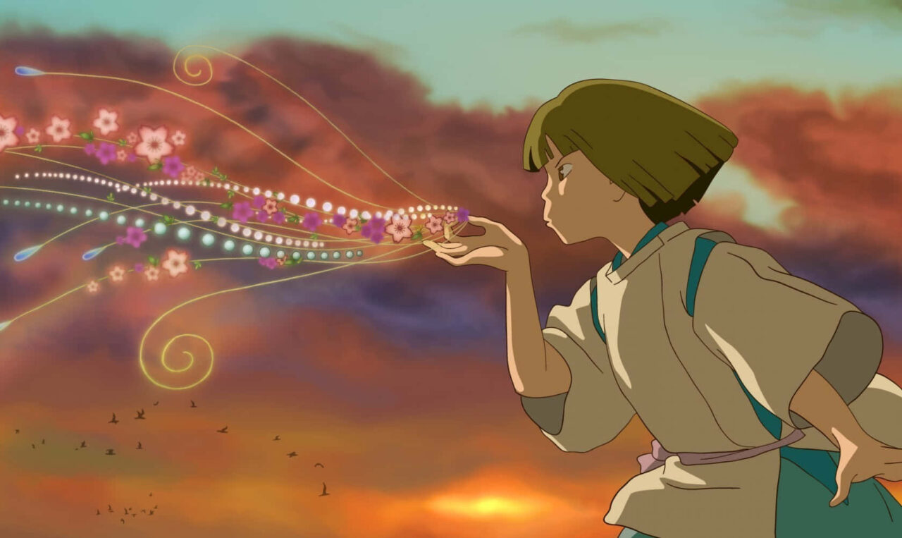 Chihiro Magical Sunset Flowers Spirited Away Wallpaper | Background ...