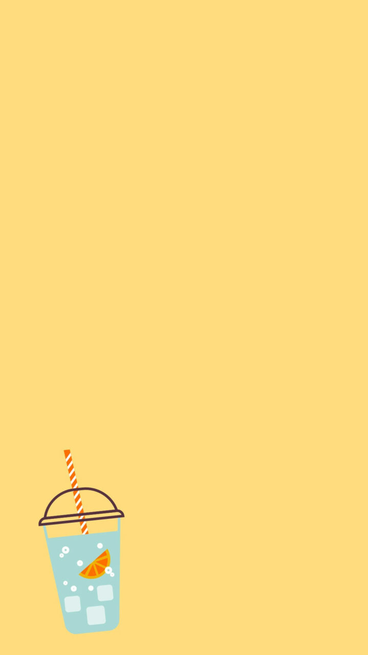 Cute Yellow Background with Icy Drink Wallpaper | FREE Download ...