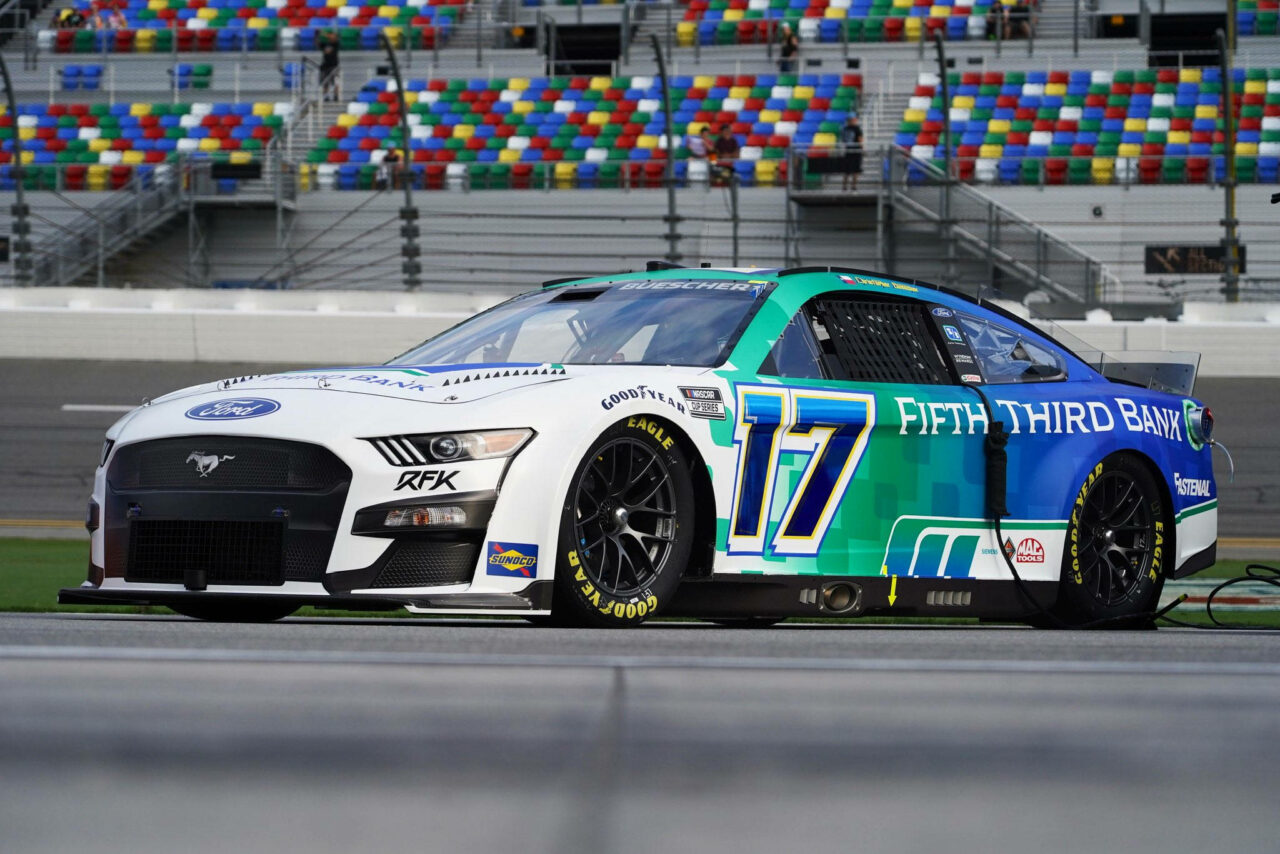 Chris Buescher No 17 Ford Mustang NASCAR Racecar Wallpaper | Background ...