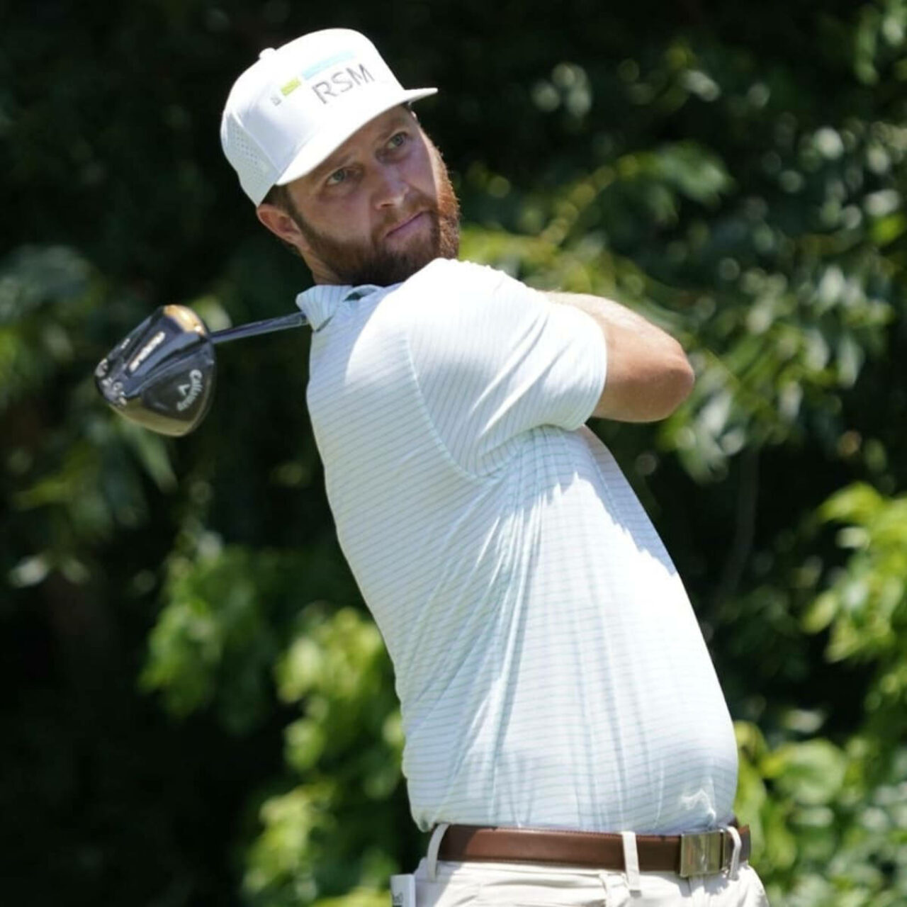 Chris Kirk Focused Golf Swing Sports Wallpaper | Background FREE ...