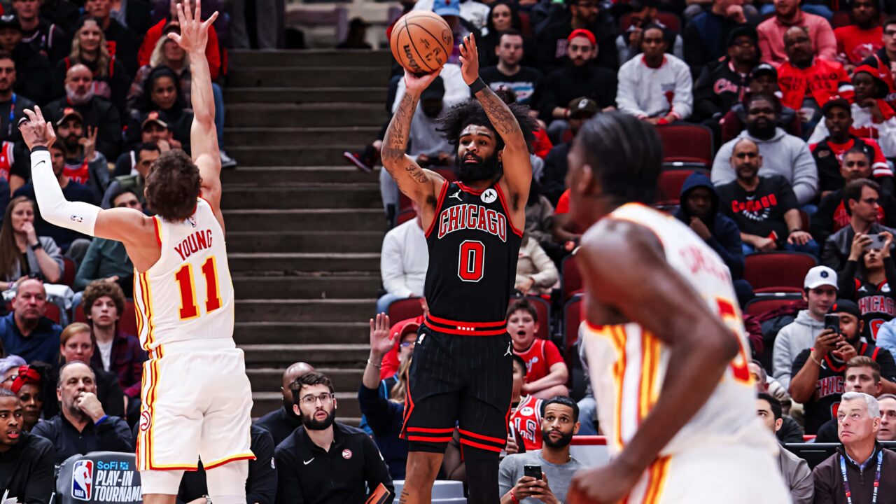 Coby White Chicago Bulls Dunk Action Basketball Wallpaper | Background ...