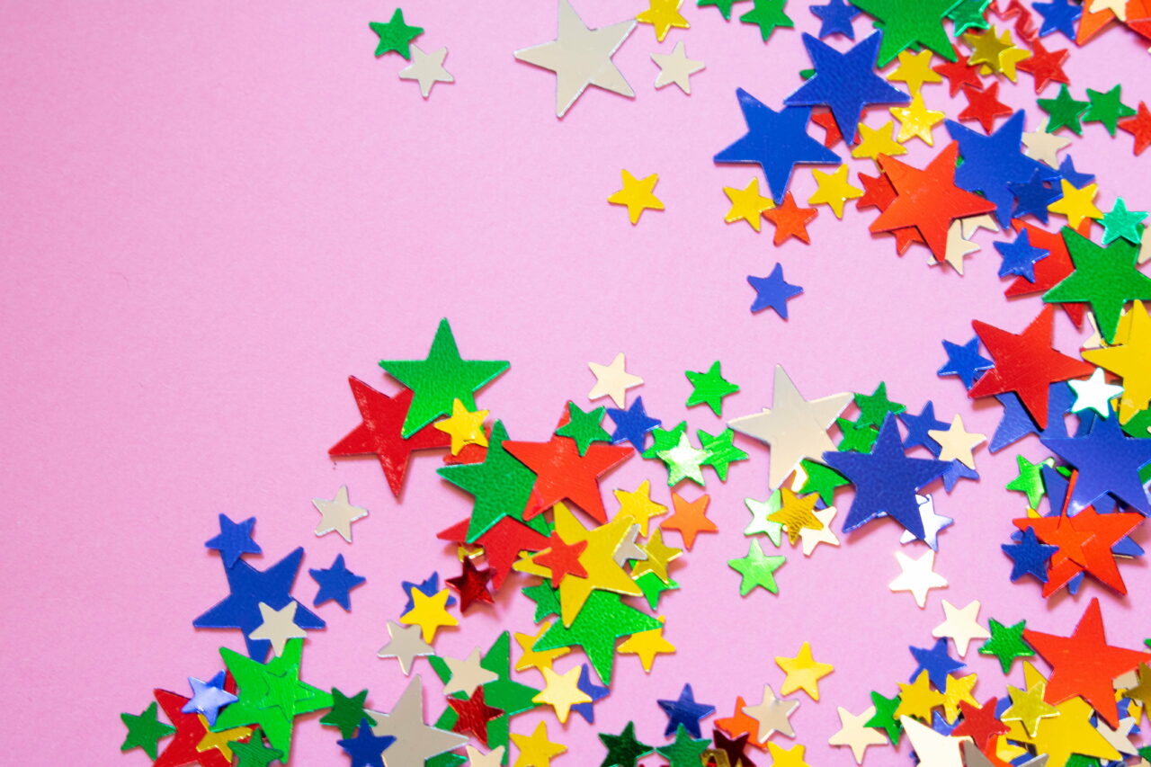 Colorful Stars Confetti Celebration Wallpaper | Background FREE ...