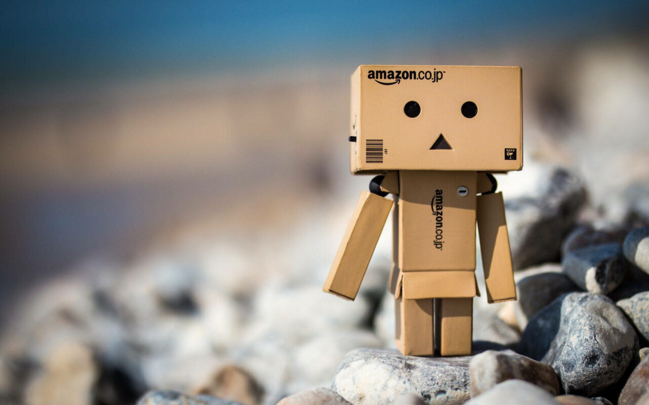 Cute Amazon Boxman Robot on Rocky Beach Wallpaper | Background FREE ...