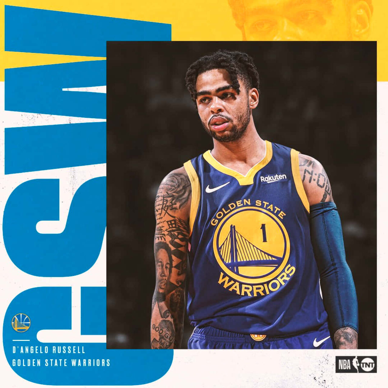 D'Angelo Russell Golden State Warriors Blue Yellow Wallpaper ...