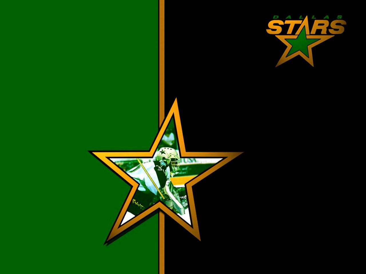 Dallas Stars Hockey Player Gold Star Green Black Wallpaper | Background ...