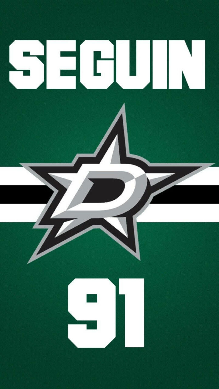 Dallas Stars Tyler Seguin 91 Bold Logo Green Wallpaper | Background ...
