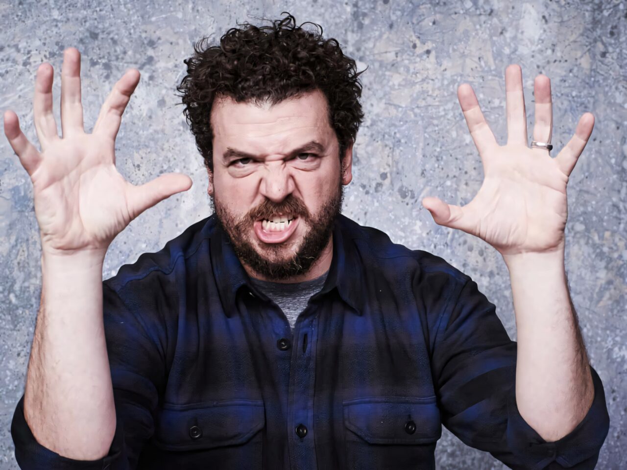 Danny McBride Dramatic Portrait in Blue Plaid Shirt Wallpaper ...