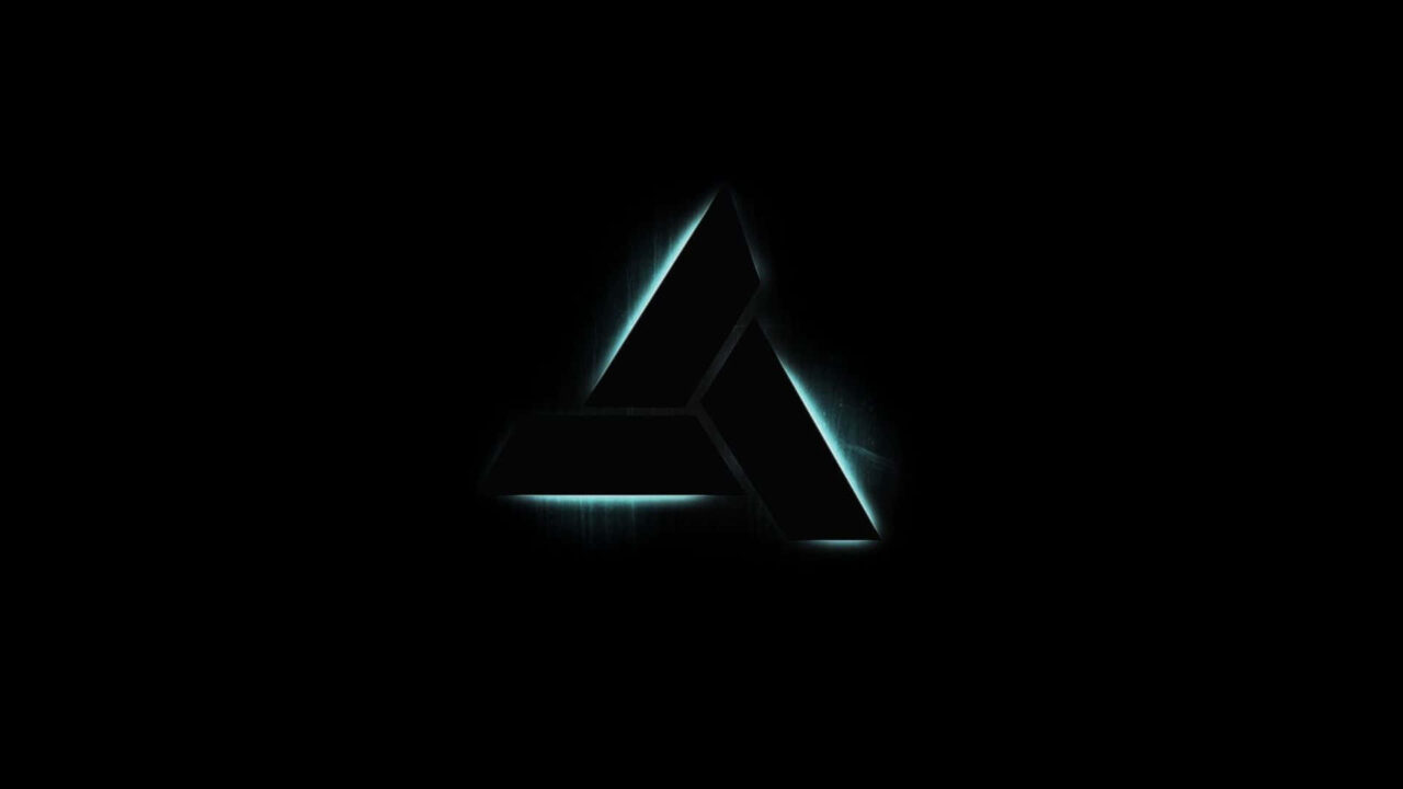 Abstergo Industries Glowing Logo Dark Futuristic Wallpaper | Background ...