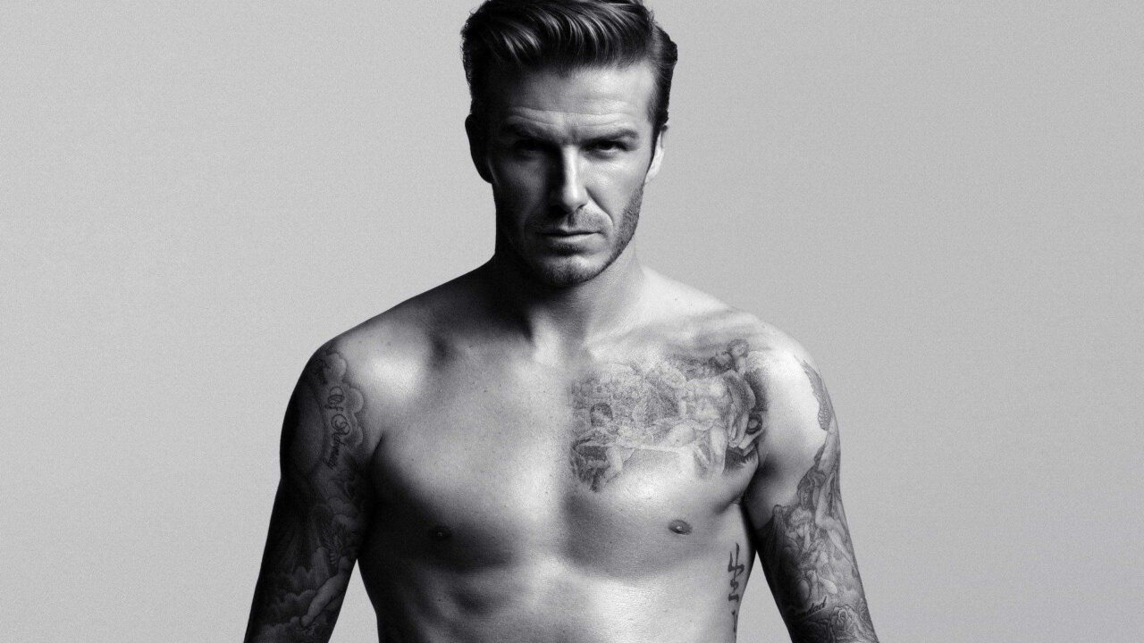Chiseled David Beckham Portrait Black and White Wallpaper | Background ...