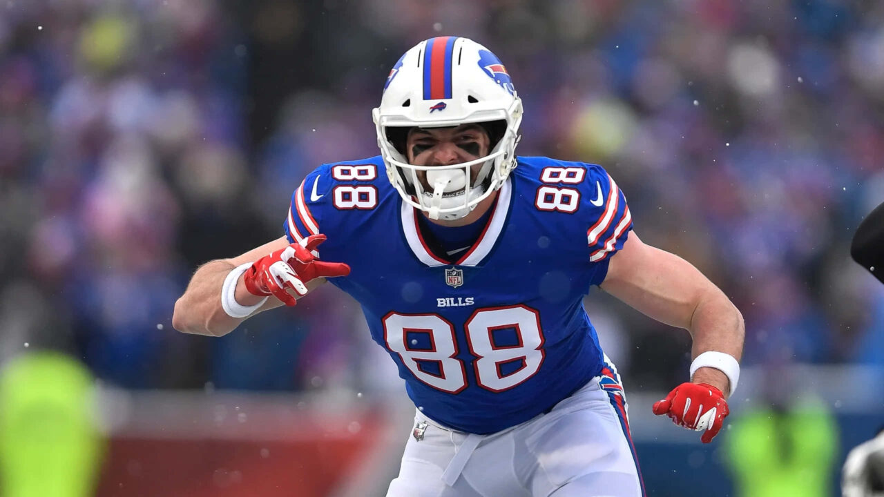 Dawson Knox Buffalo Bills Intense Action Game Wallpaper | Background ...
