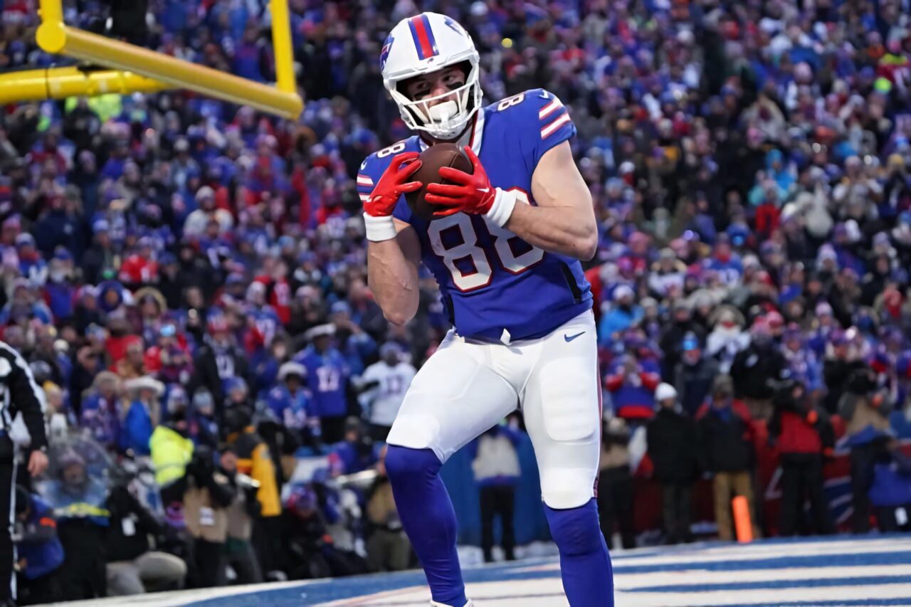 Dawson Knox Buffalo Bills Catch Action Sports Wallpaper | Background ...