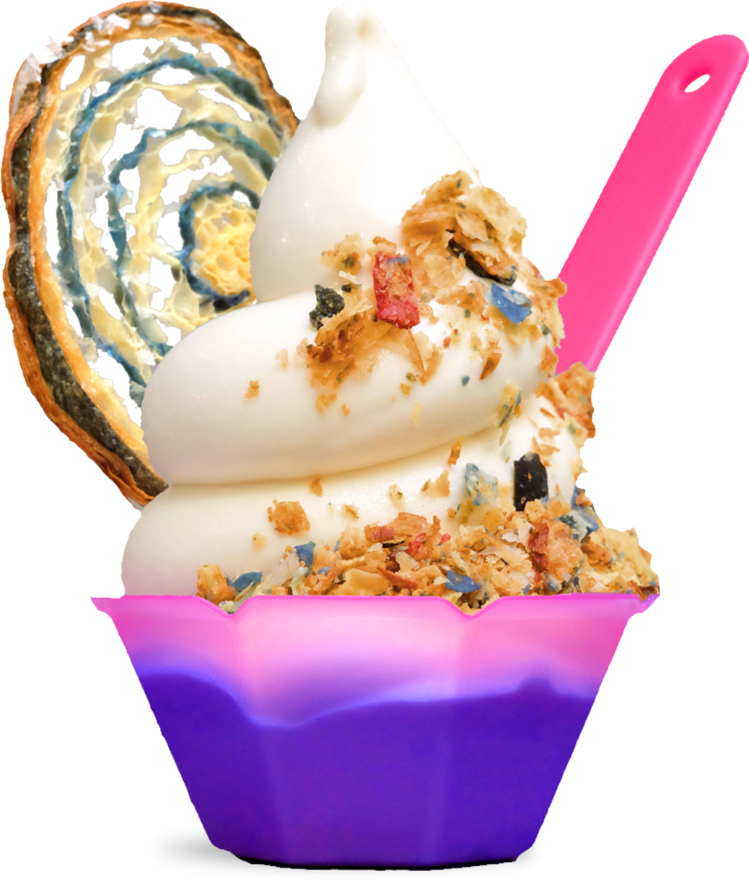 Vibrant Frozen Yogurt Delight in Purple Bowl Wallpaper | Background ...