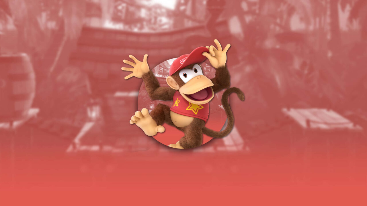 Diddy Kong Energetic Leap Red Gaming Adventure Wallpaper | Background ...