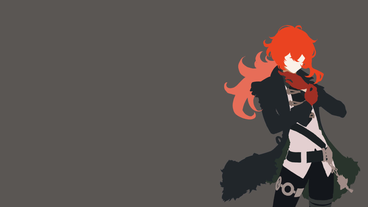 Diluc Genshin Impact Ambition Minimalist Wallpaper | Background FREE ...