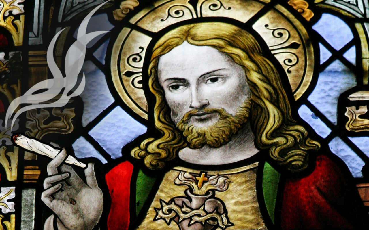 Stained Glass Jesus Smoking Weed Wallpaper | Background FREE Download ...
