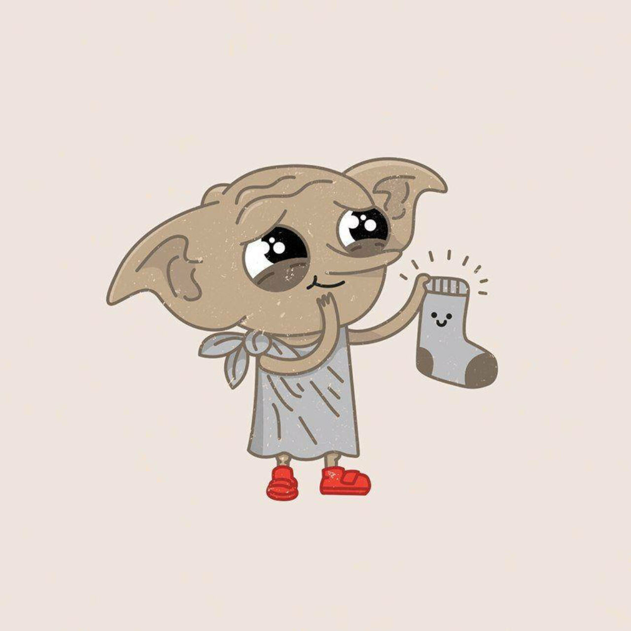 Joyful Dobby the Elf Holding Sock Cute Face Wallpaper | Background FREE ...