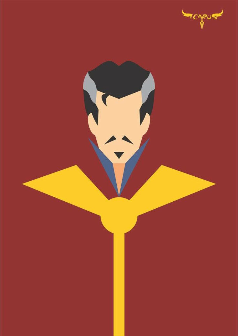 Doctor Strange Geometric Minimalist Red Cloak Wallpaper | Background ...