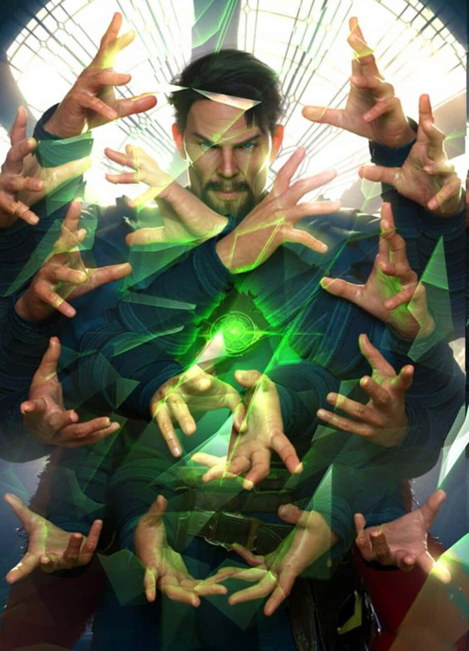 Doctor Strange Mystical Green Aura Multi-Hand Spell Wallpaper ...