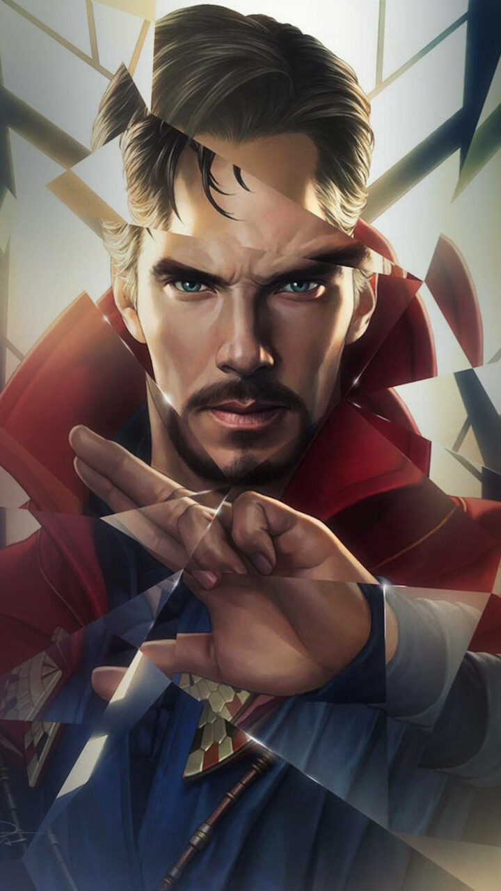 Doctor Strange Mystic Portrait with Glass Shard Effects Wallpaper ...