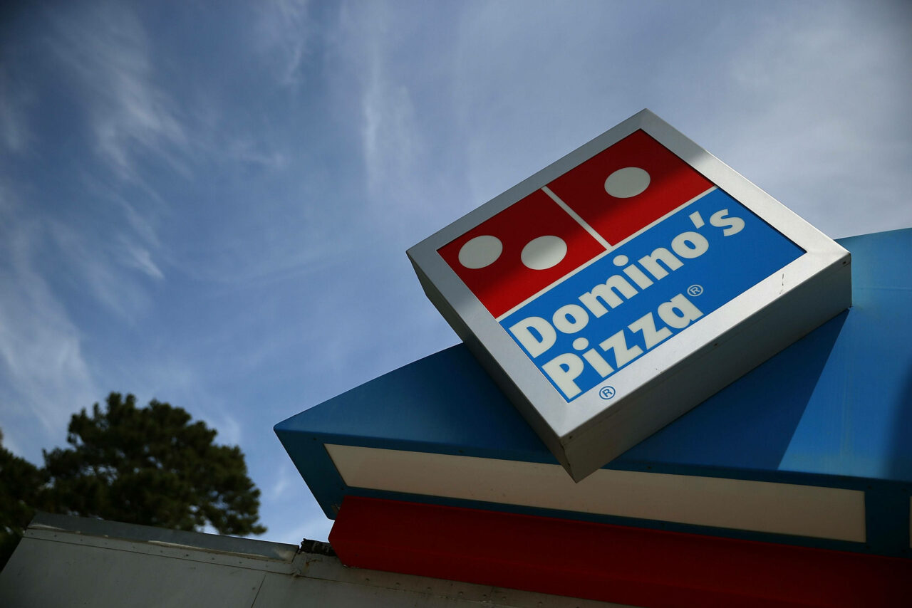 Domino’s Pizza Sign Classic Red Blue Logo Wallpaper | Background FREE ...