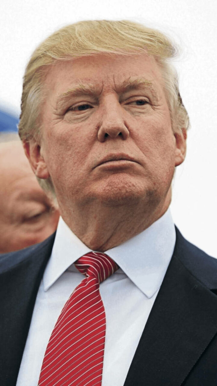 Confident Donald Trump Bold Red Tie Formal Suit Wallpaper | Background ...