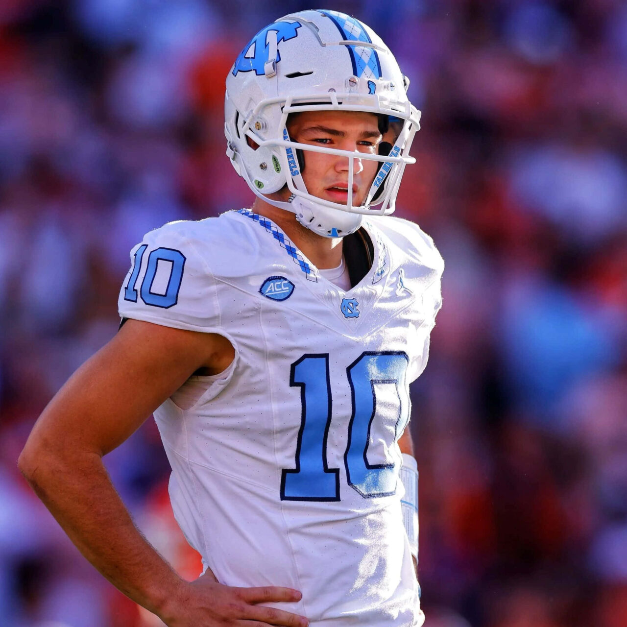 Drake Maye UNC Football Jersey Number 10 Wallpaper | Background FREE ...