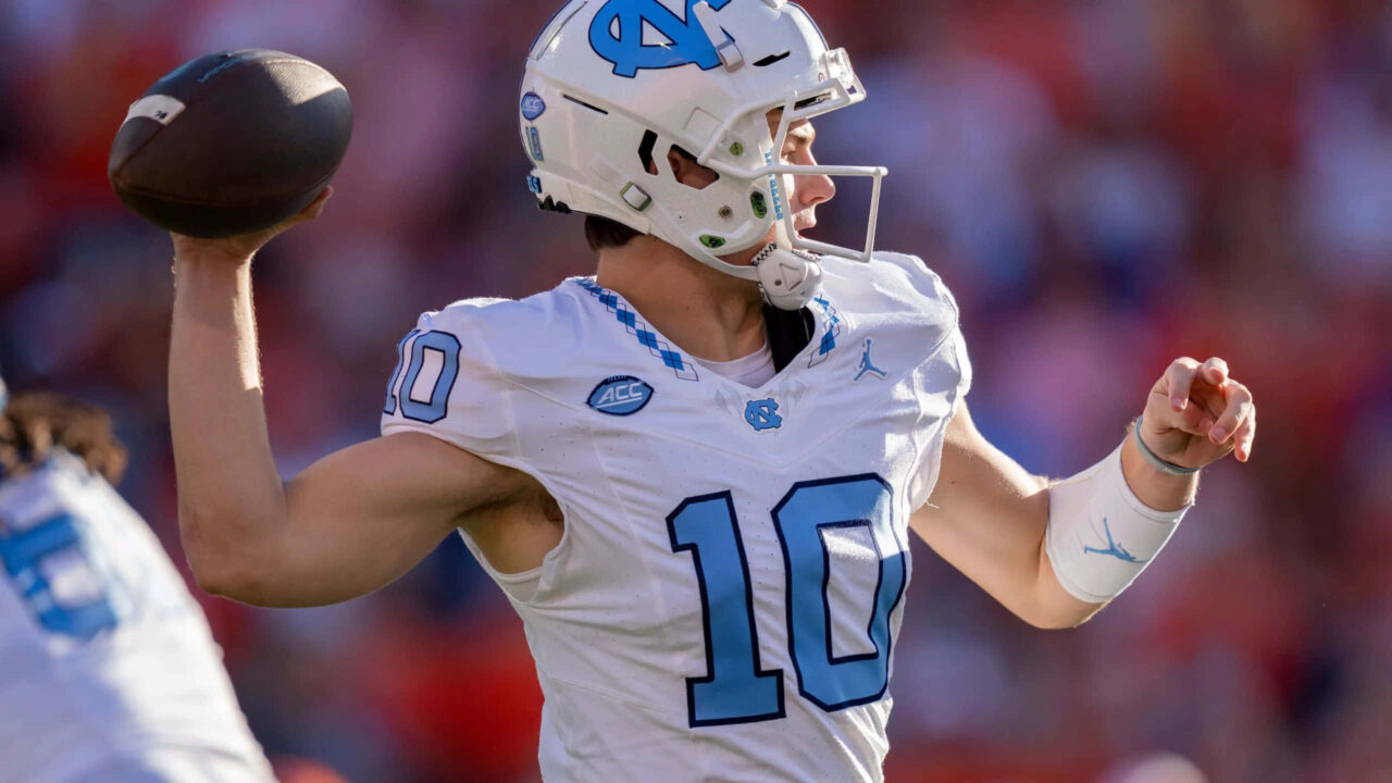 Drake Maye UNC QB Action Shot College Football Wallpaper | Background ...
