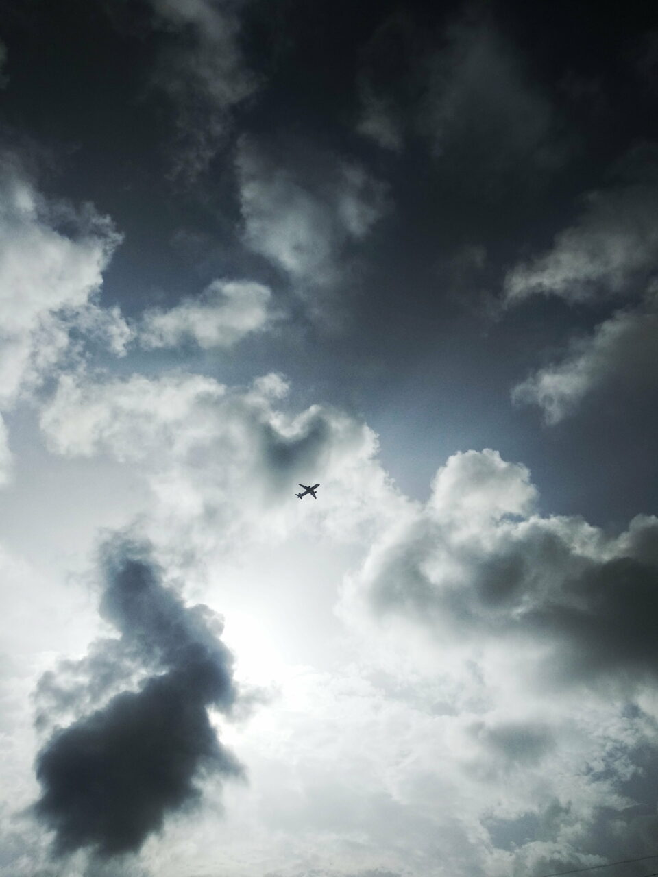 Dramatic Cloudy Sky with Plane HD Wallpaper | Background FREE Download ...