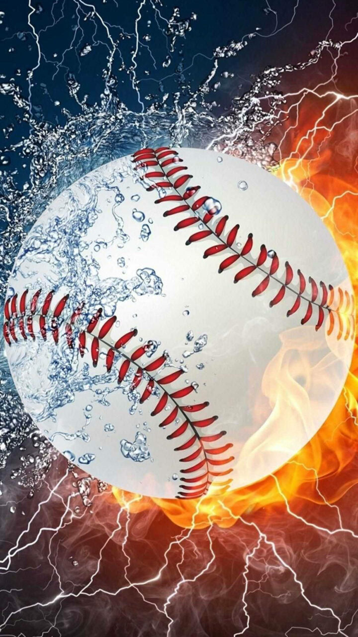 Flaming Passionate Baseball Energy Wallpaper | Background FREE Download ...