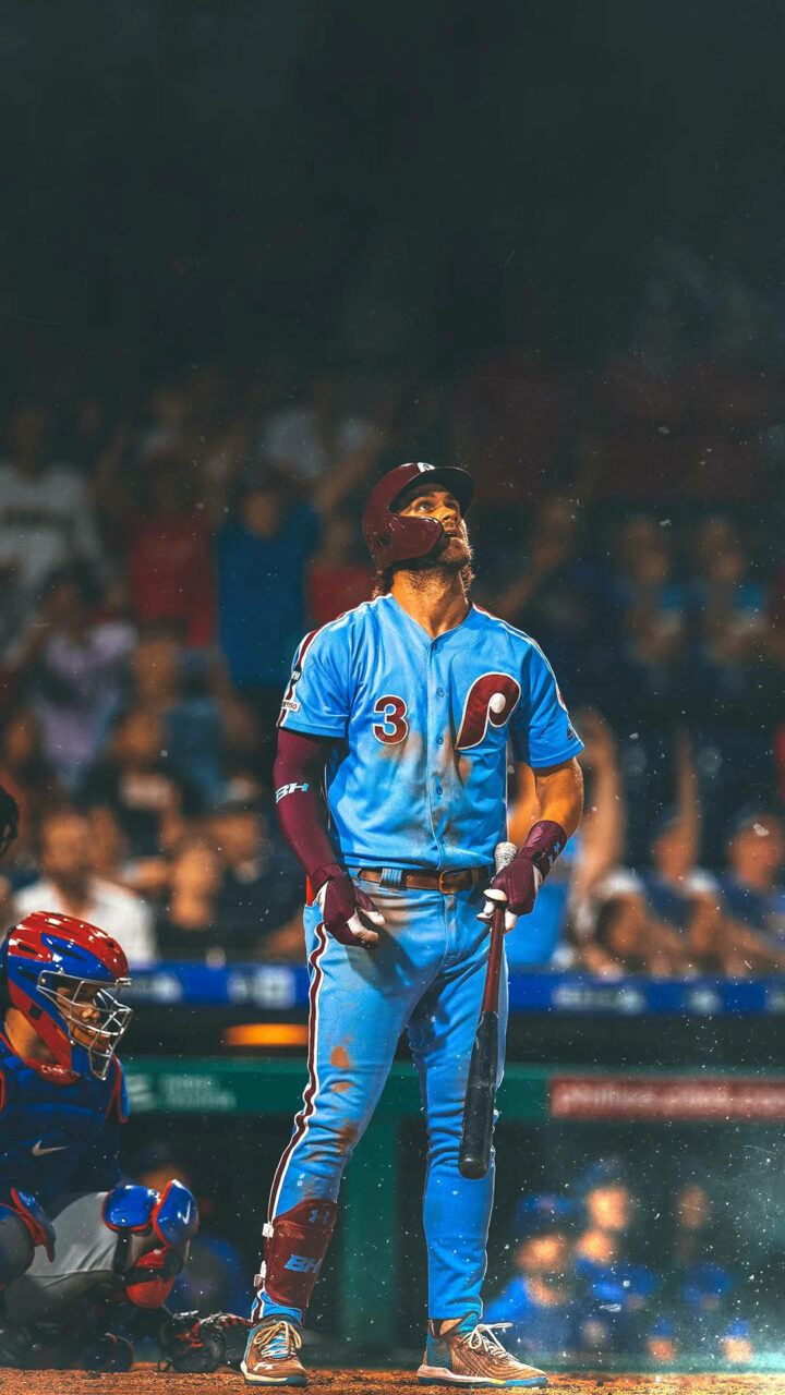 Bryce Harper Phillies Powder Blue Batting Wallpaper | Background FREE ...