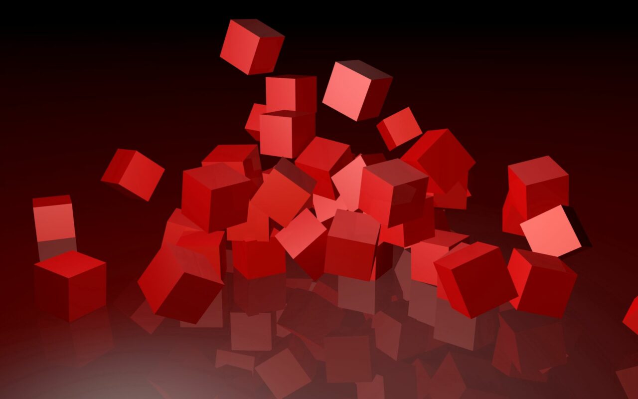 Flying Red Cubes Abstract Wallpaper | Background FREE Download ...