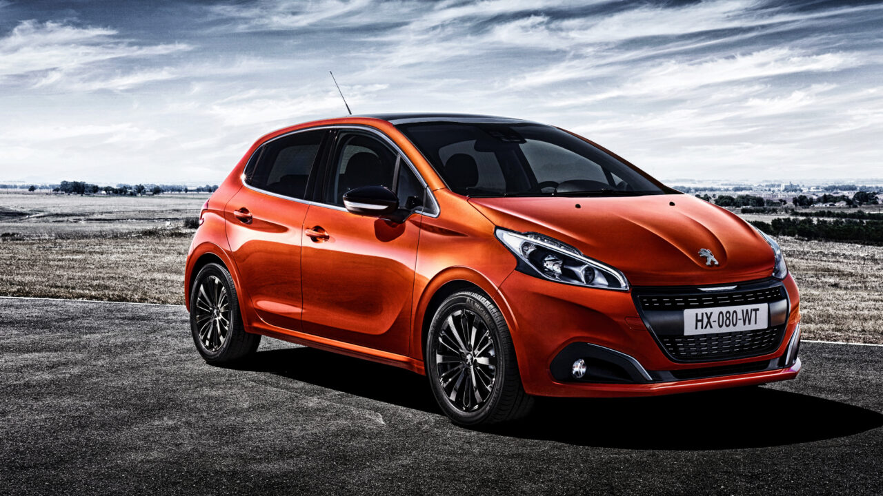 Red Peugeot 208 in Scenic Landscape Wallpaper | Background FREE ...