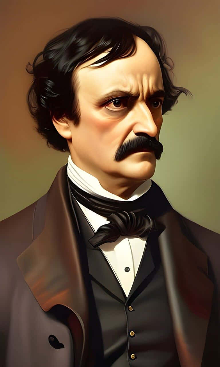 Edgar Allan Poe Gothic Portrait Digital Illustration Wallpaper ...