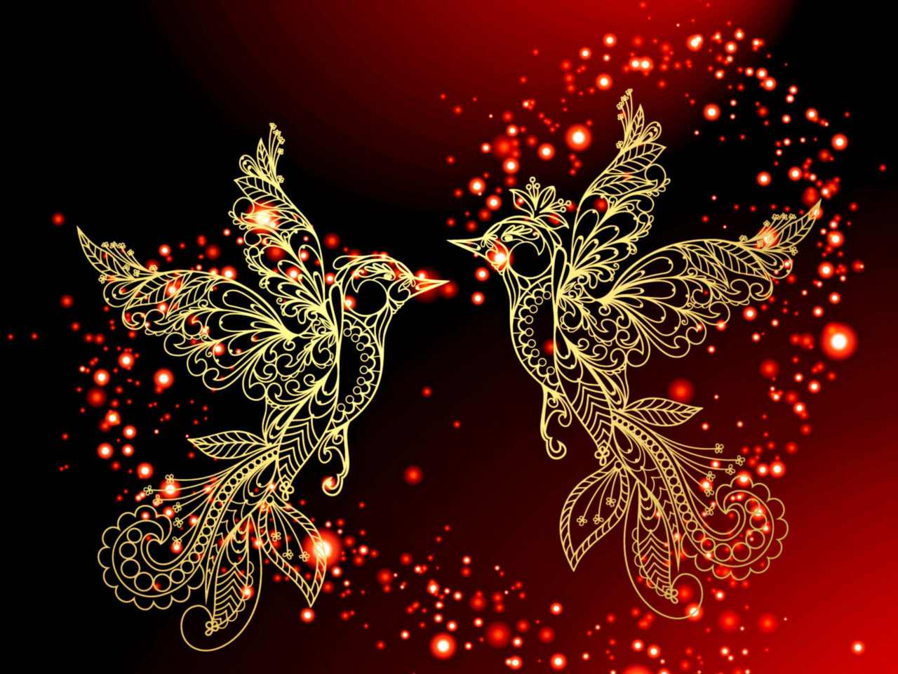 Majestic Love Birds in Enchanting Glow Wallpaper | Background FREE ...