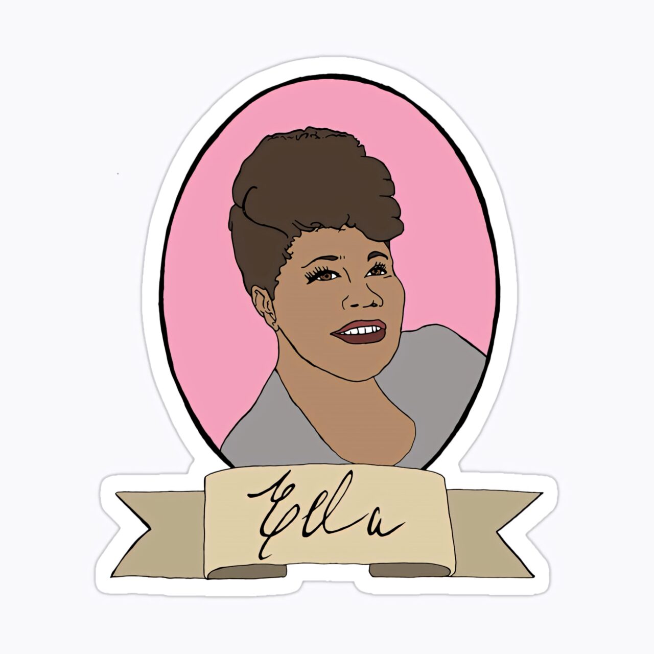 Ella Fitzgerald Cartoon Portrait Vintage Style Wallpaper | Background ...