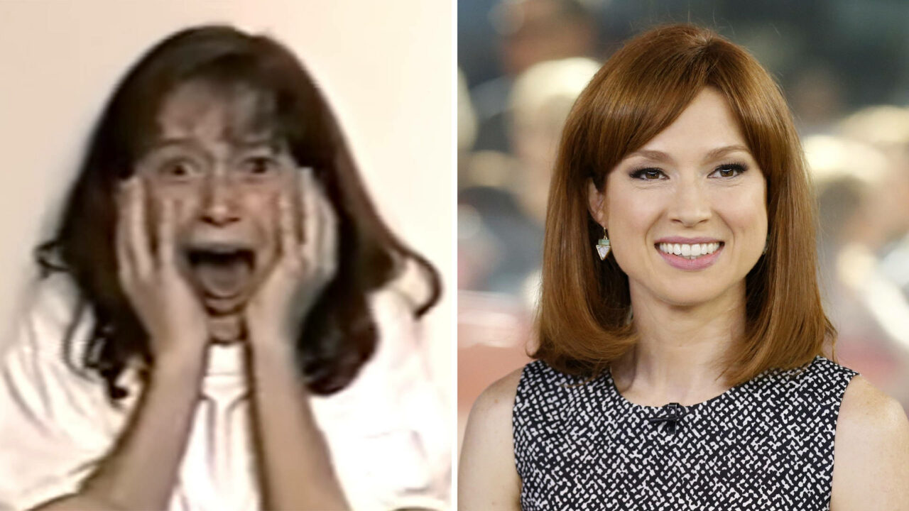 Ellie Kemper Split Screen Young and Adult Warm Tone Wallpaper ...