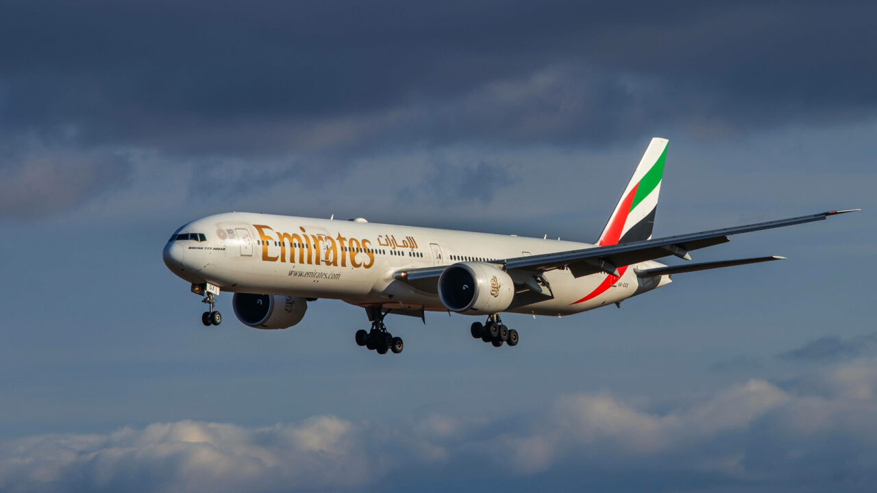 Emirates Airliner in Flight Dramatic Sky Wallpaper | Background FREE ...