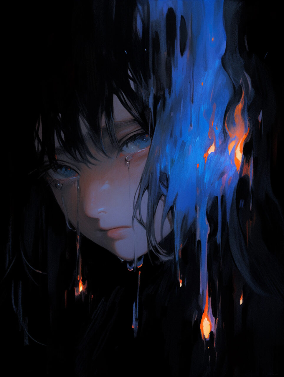 Emotional Anime Girl in Tears Wallpaper | Background FREE Download ...