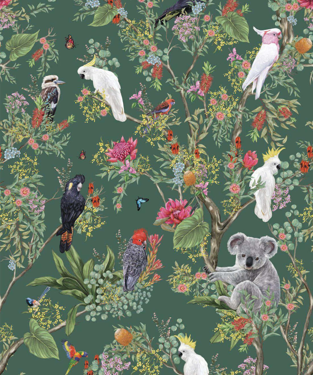 Enchanted Forest with Colorful Birds Wallpaper | Background FREE ...