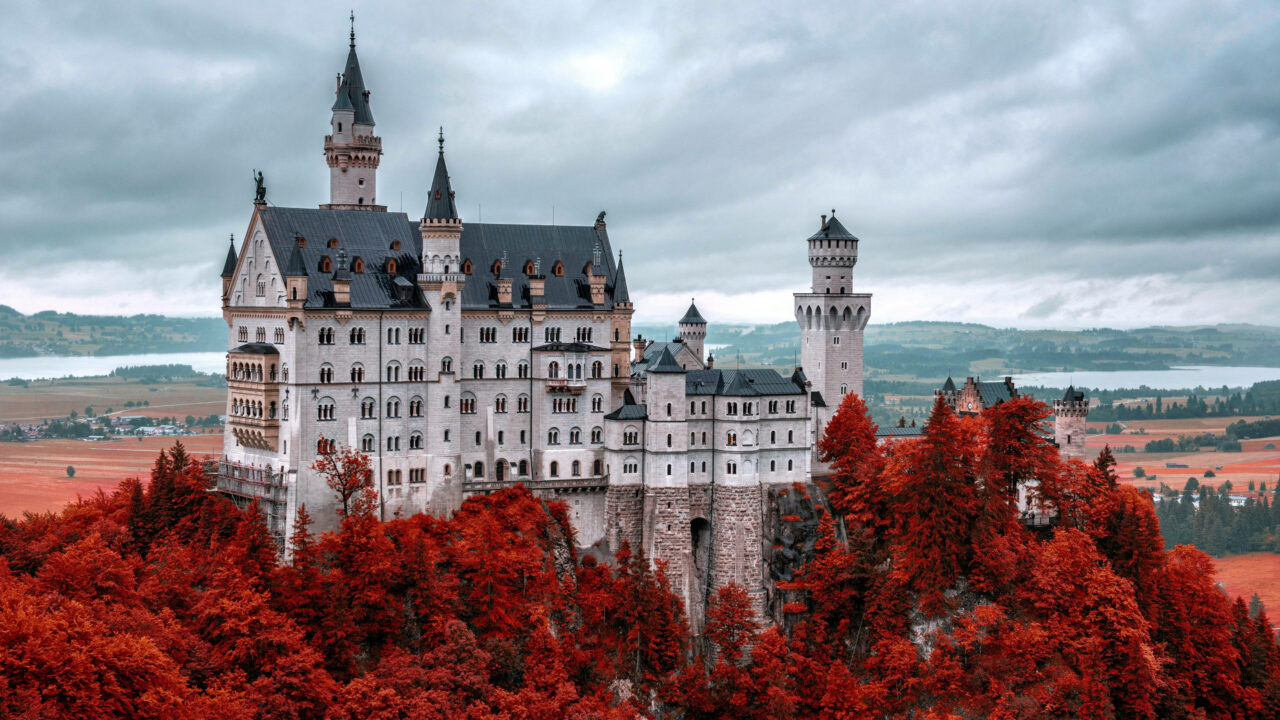 Autumn Enchantment at Neuschwanstein Castle Wallpaper | Background FREE ...
