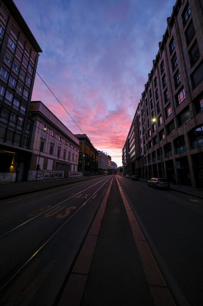 Enchanting Urban Sunset Road Wallpaper | Background FREE Download ...
