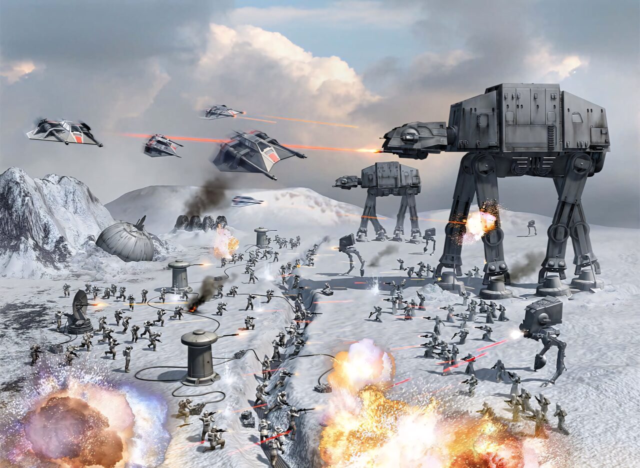 Epic AT-AT Snow Battle Scene Combat Wallpaper | Background FREE ...