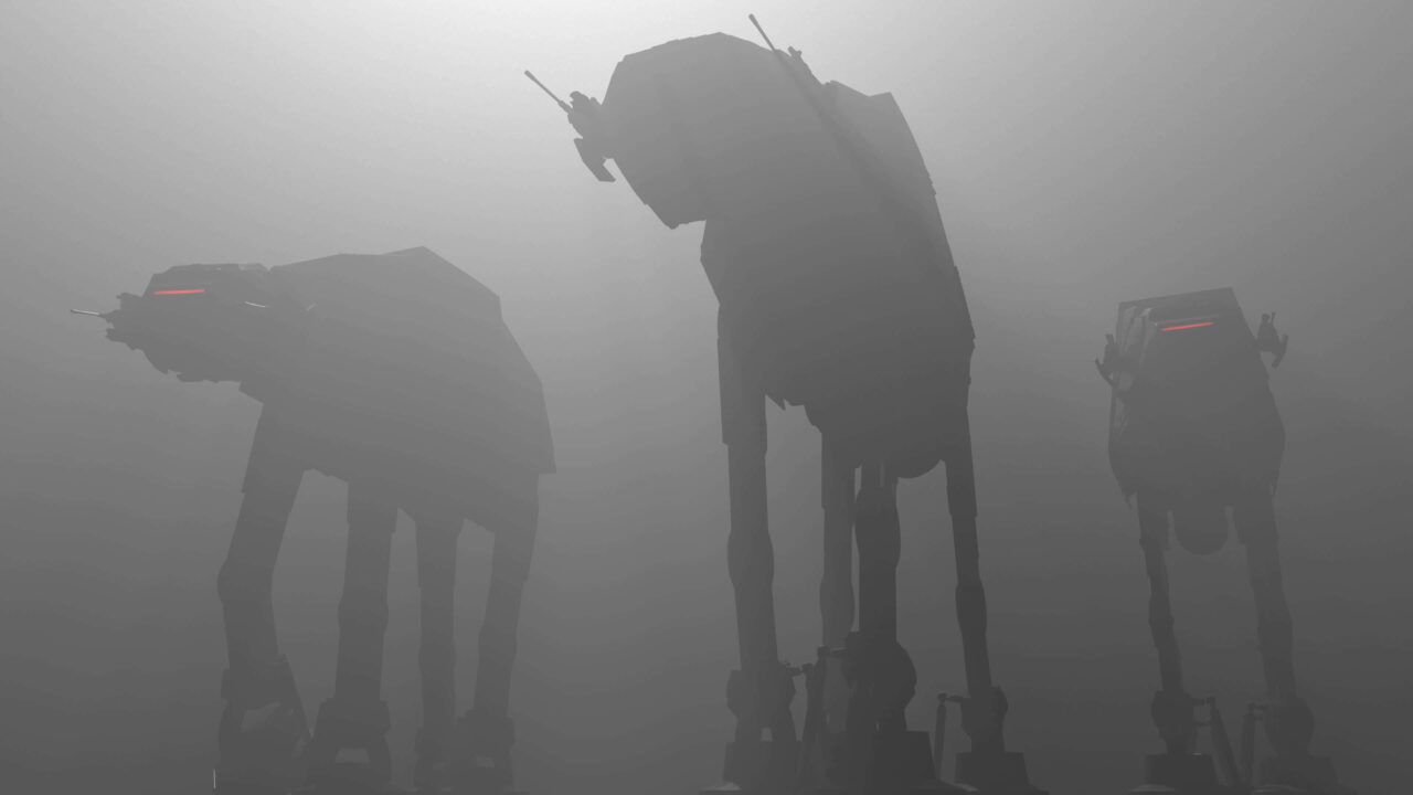 Mysterious AT-AT Walkers in Fog Star Wars Wallpaper | Background FREE ...