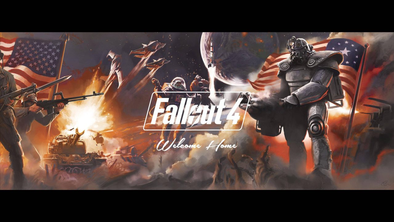 Epic Fallout 4 T-45 Power Armor Minigun Battlefield Wallpaper ...