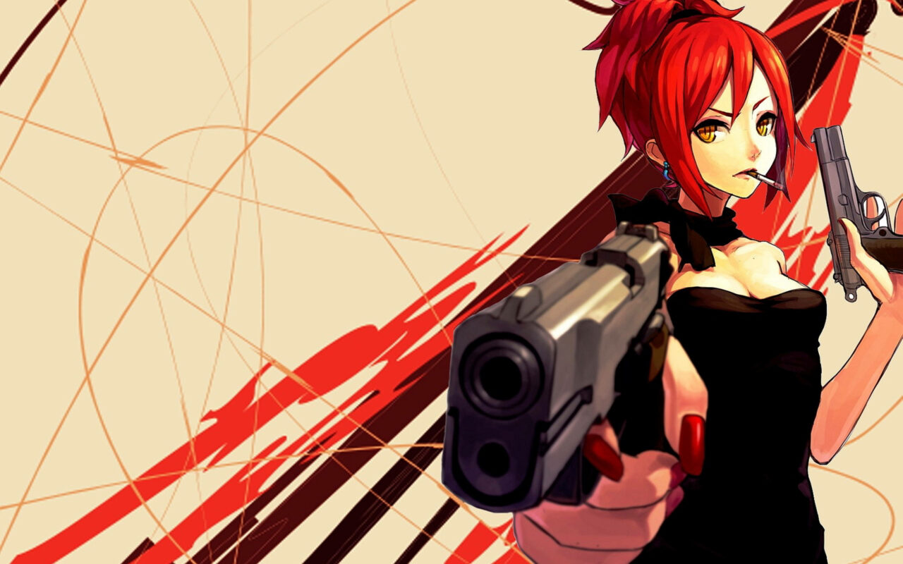 Fierce Anime Character with Dual Pistols Wallpaper | Background FREE ...